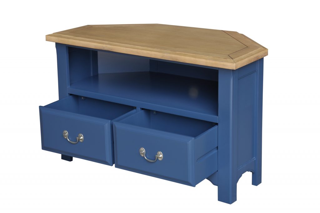 Marine Bleu Corner TV Unit | Lane Brothers Homestore